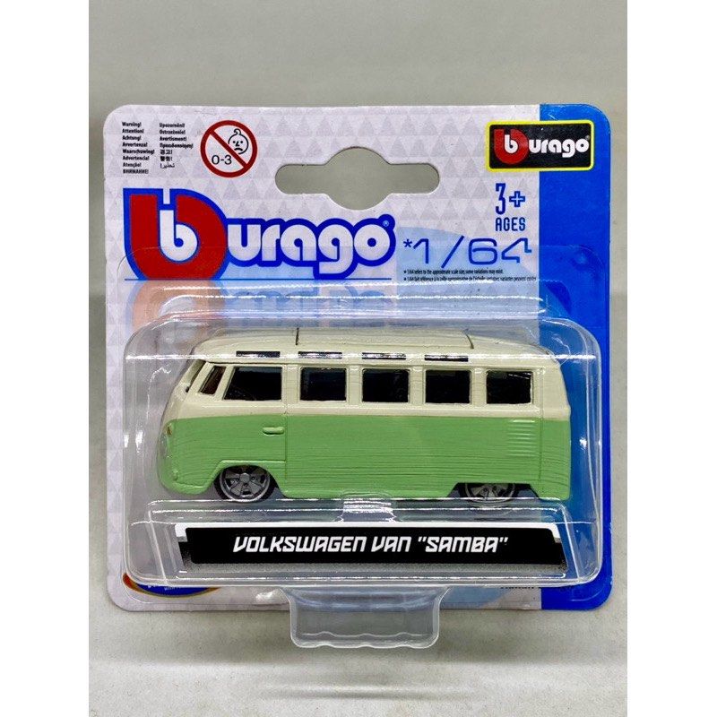 Bburago VOLKSWAGEN VAN SAMBA Light Turquoise Green VW T1 Bus Carrier ...