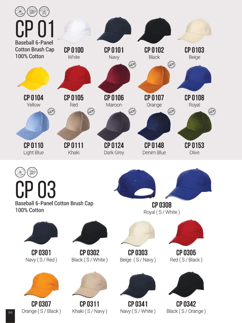 Bespoke Cap Printing Collection (Plain option available), Men's Fashion ...