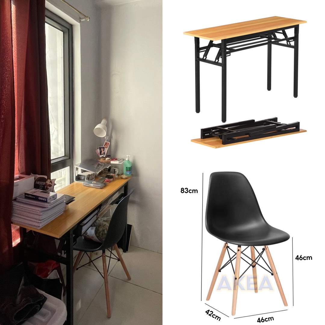 Bundle Nordic Study Table and Study Chair, Furniture & Home Living ...