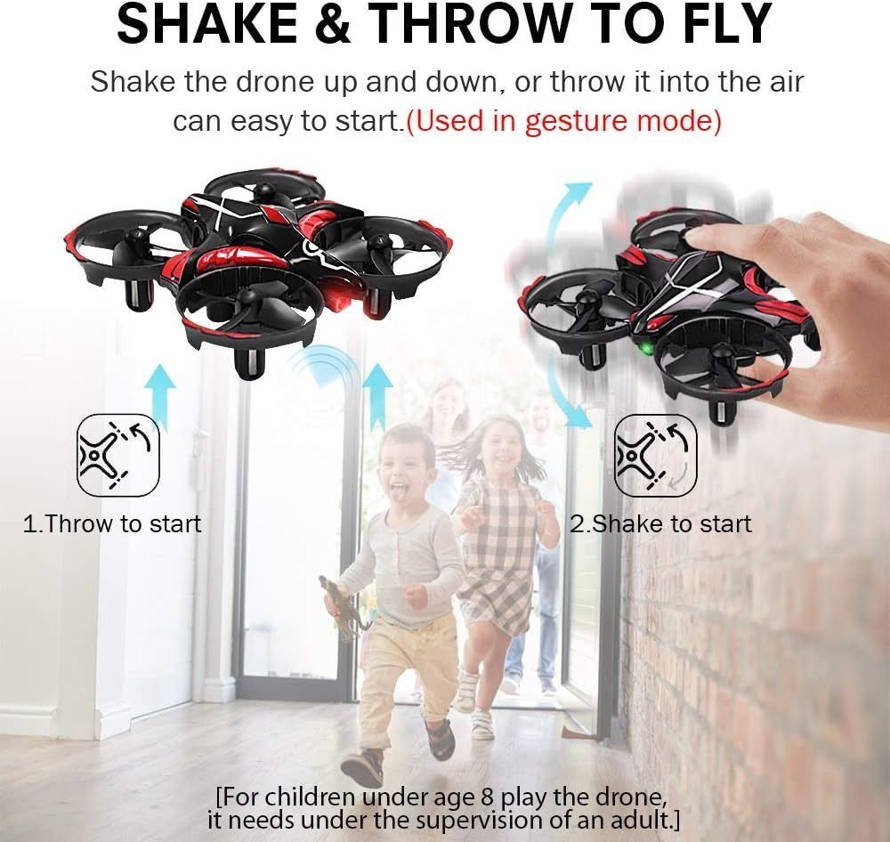 GEEKERA Kids Drone 2 in 1 Remote Gesture Control 3D Flips LED Light Altitude Hold Headless Mode One Key Return