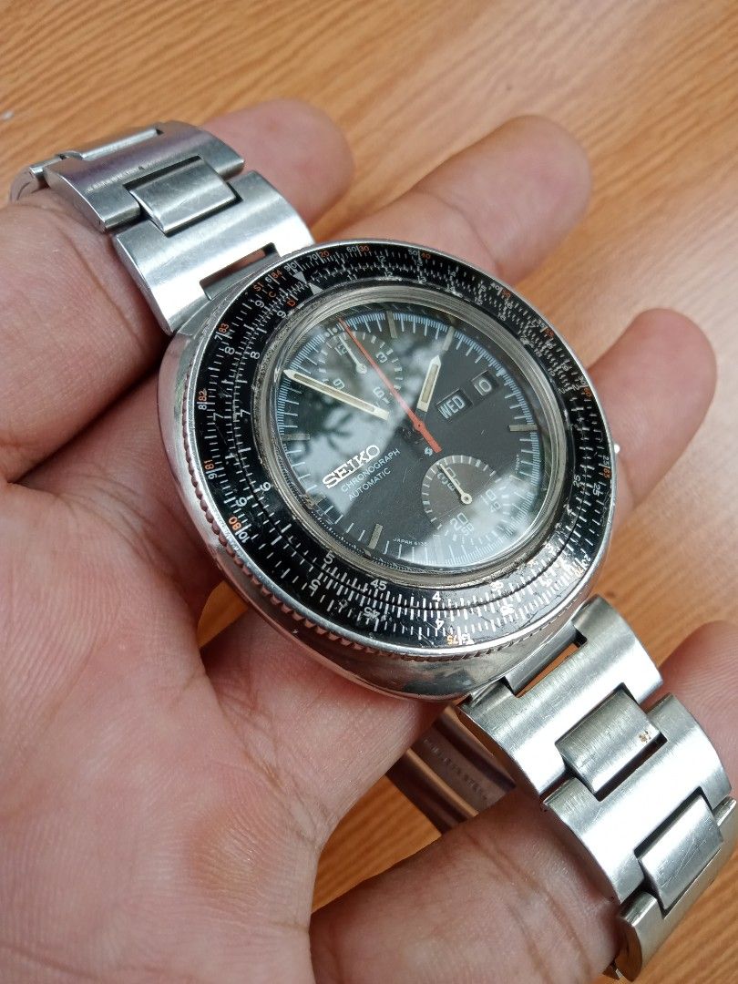 Jam SEIKO Slide rule calculator chronograph automatic original Japan no ...