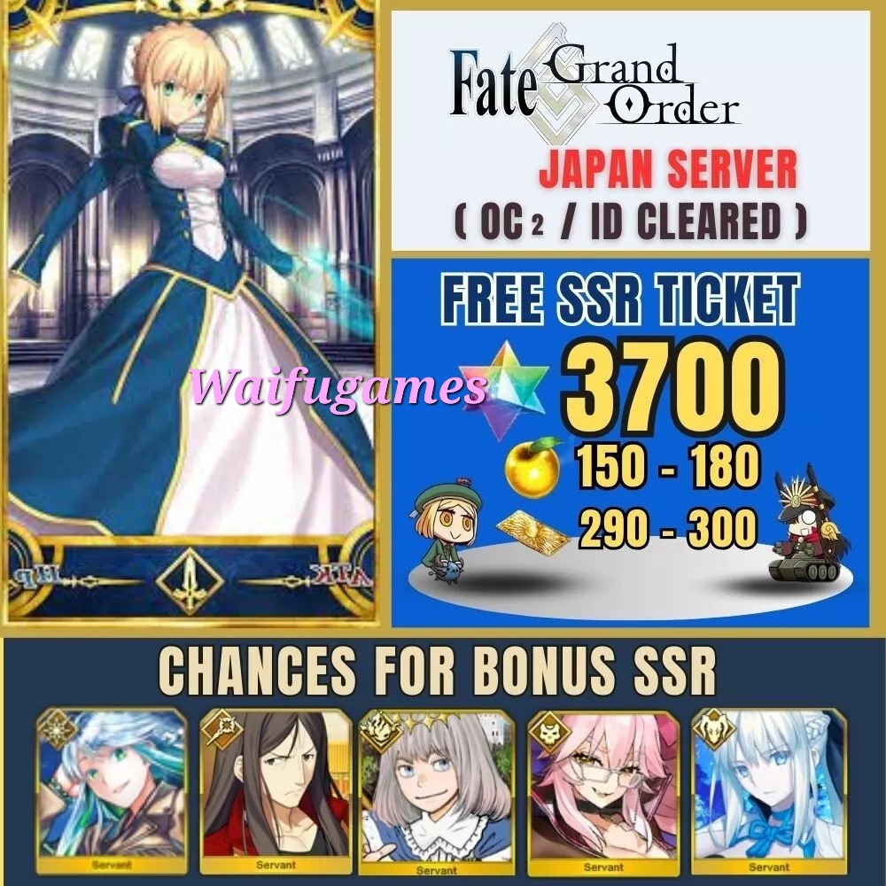 [JP] 5+1 FGO Fate Grand Order JP Japan Endgame/Starter Account With Saint Quartz, Video Gaming ...