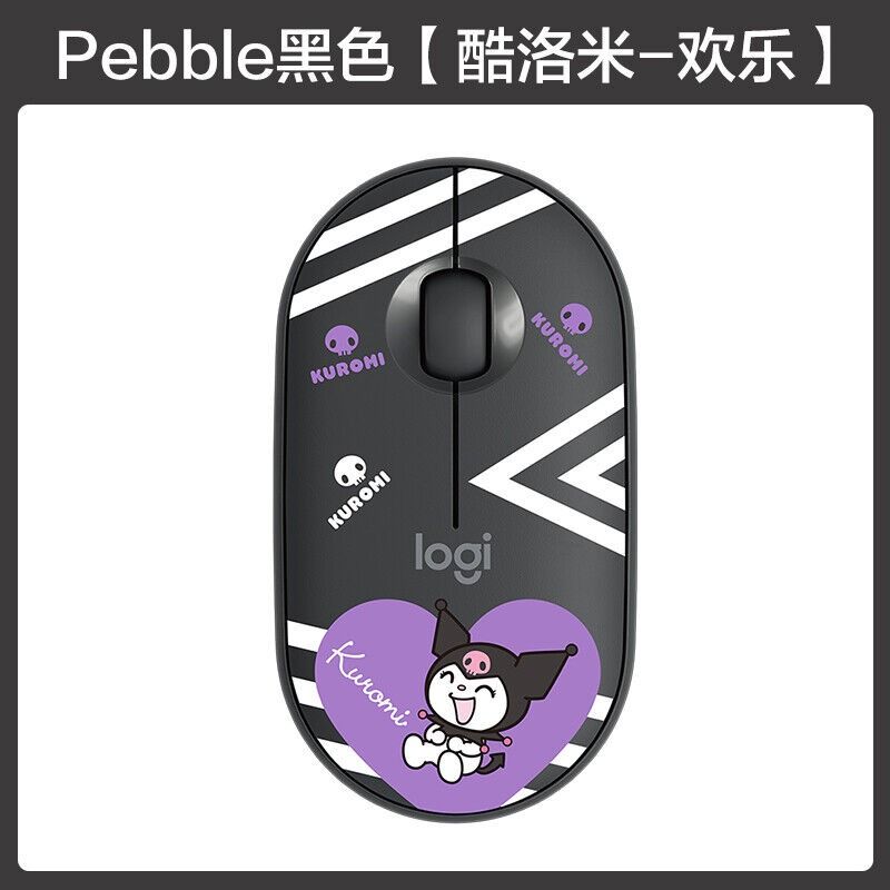 Kuromi & Logitech PEBBLE M350 現代、纖薄、安靜的無線藍牙滑鼠 Kuromi mouse, 電腦＆科技, 電腦周邊 ...