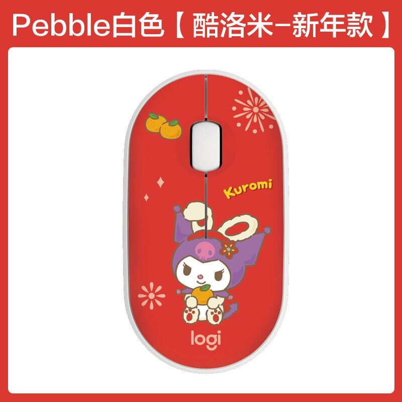 Kuromi & Logitech PEBBLE M350 現代、纖薄、安靜的無線藍牙滑鼠 Kuromi mouse, 電腦＆科技, 電腦周邊 ...