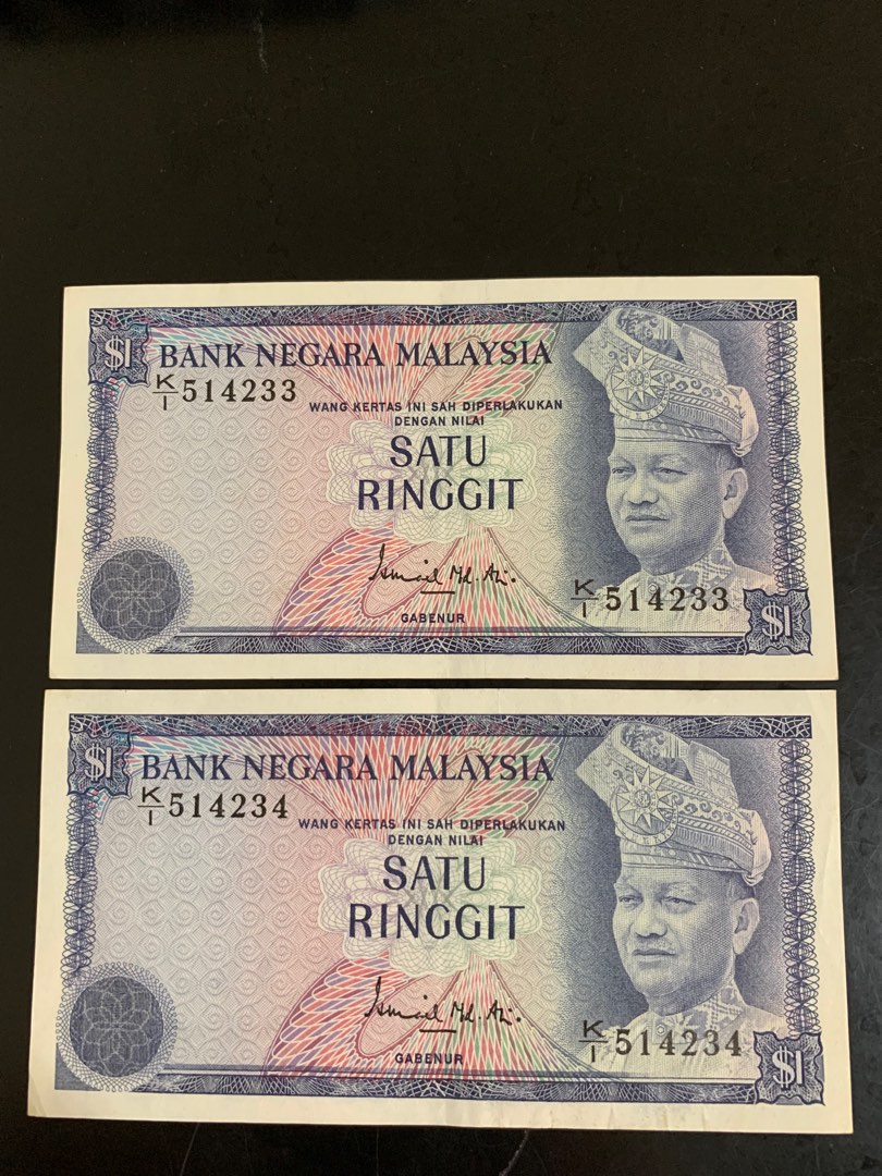 Malaysia 3 series Satu Ringgit K1 two running number, Hobbies & Toys, Memorabilia & Collectibles ...