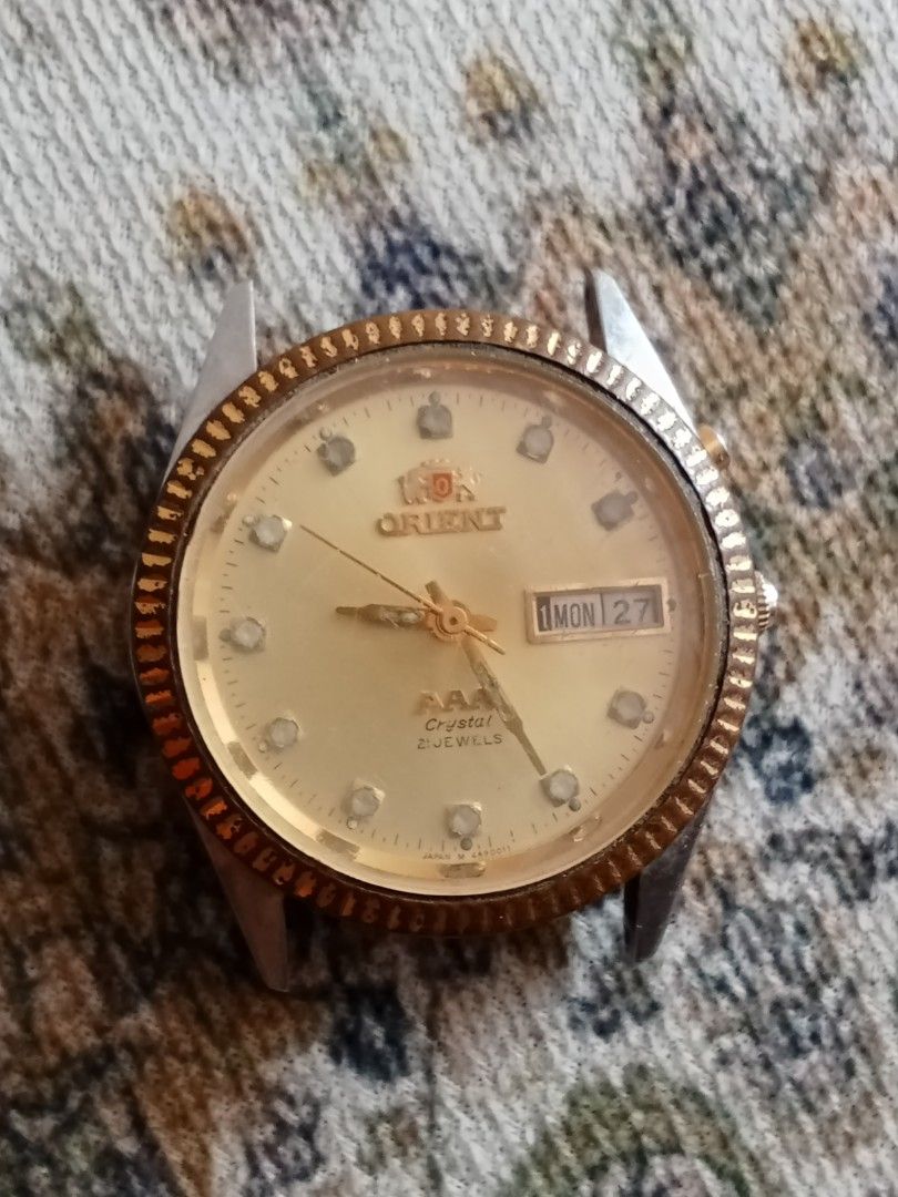 Orient Orient Crystal 21 Jewels Automatic Gold Jubilee Day Date Watch ...