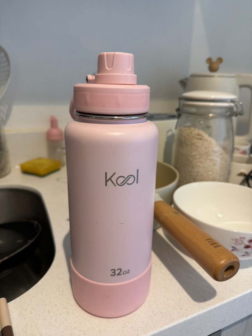 Pastel Pink water bottle aesthetic cute 32oz, Furniture & Home Living ...