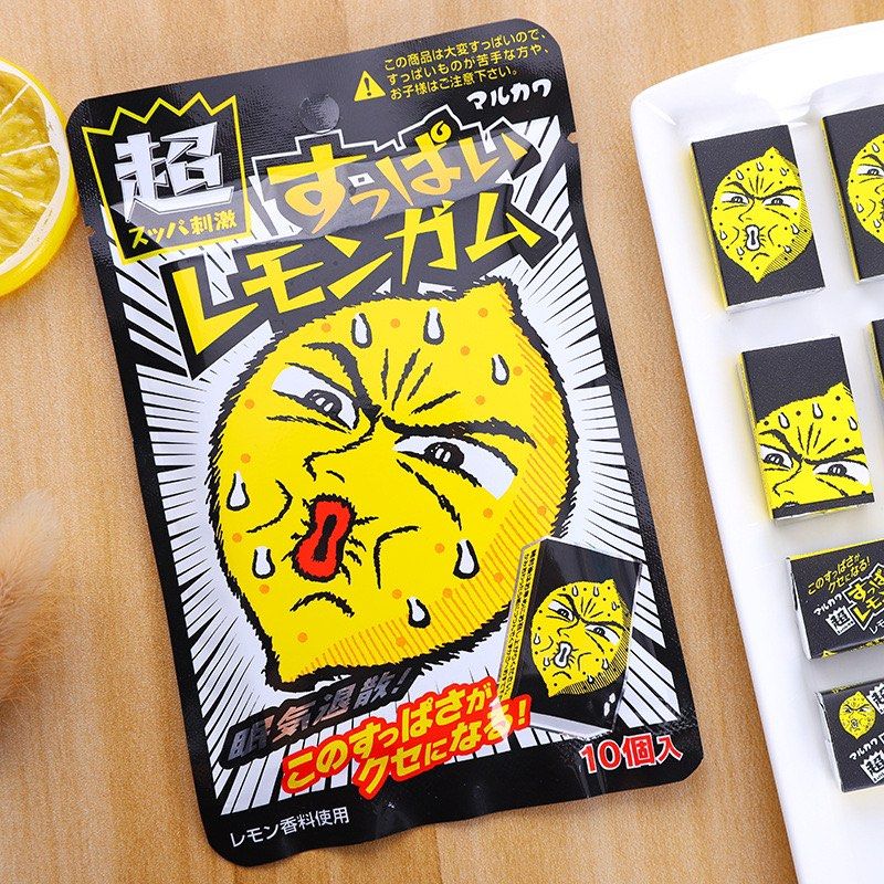 Permen karet Asam Marukawa Lemon flavour Permen asem chewy Rasa Lemon ...