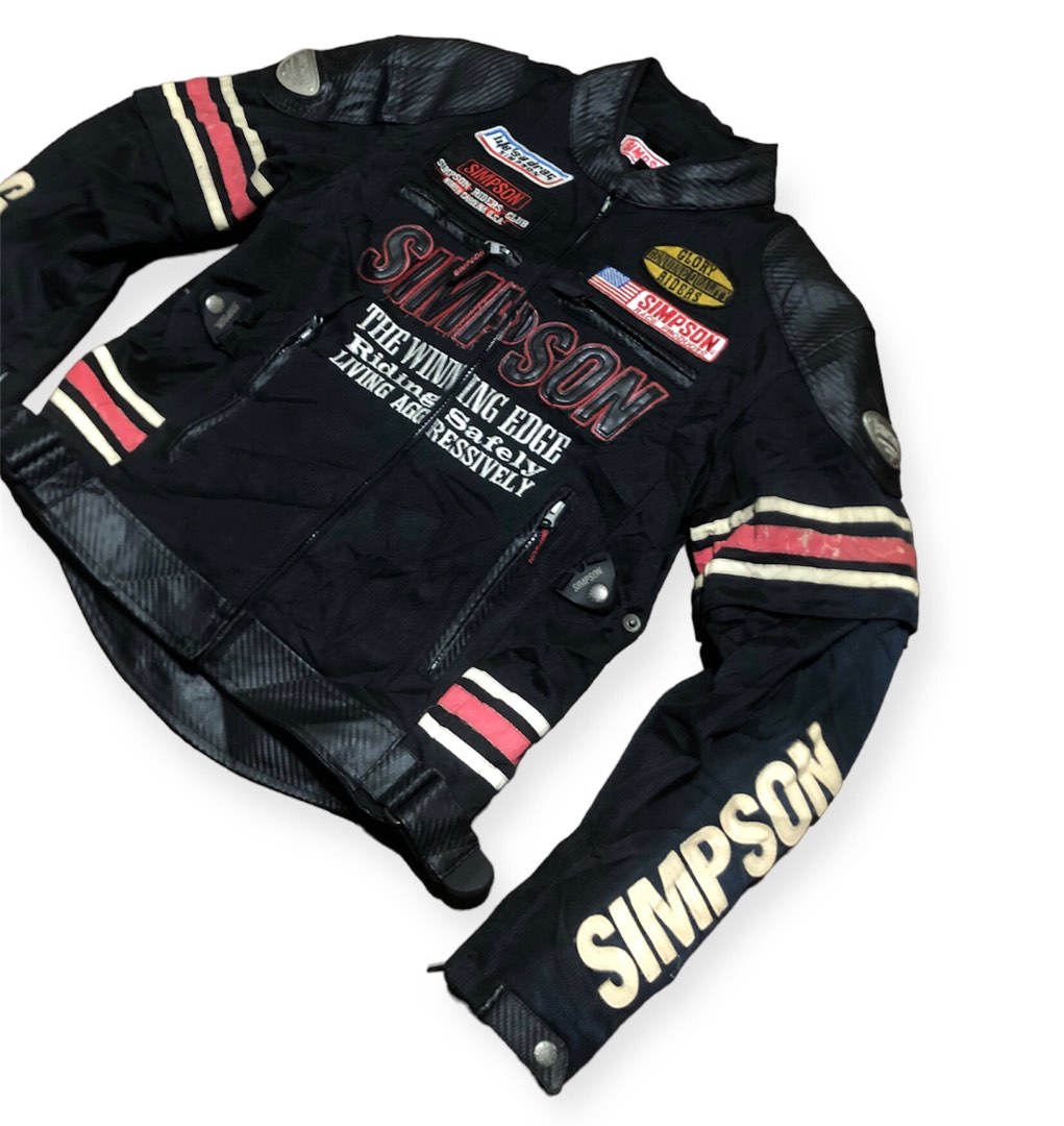Rare Vintage Simpson Carbon Fiber Motorsports leather jacket, Men's ...