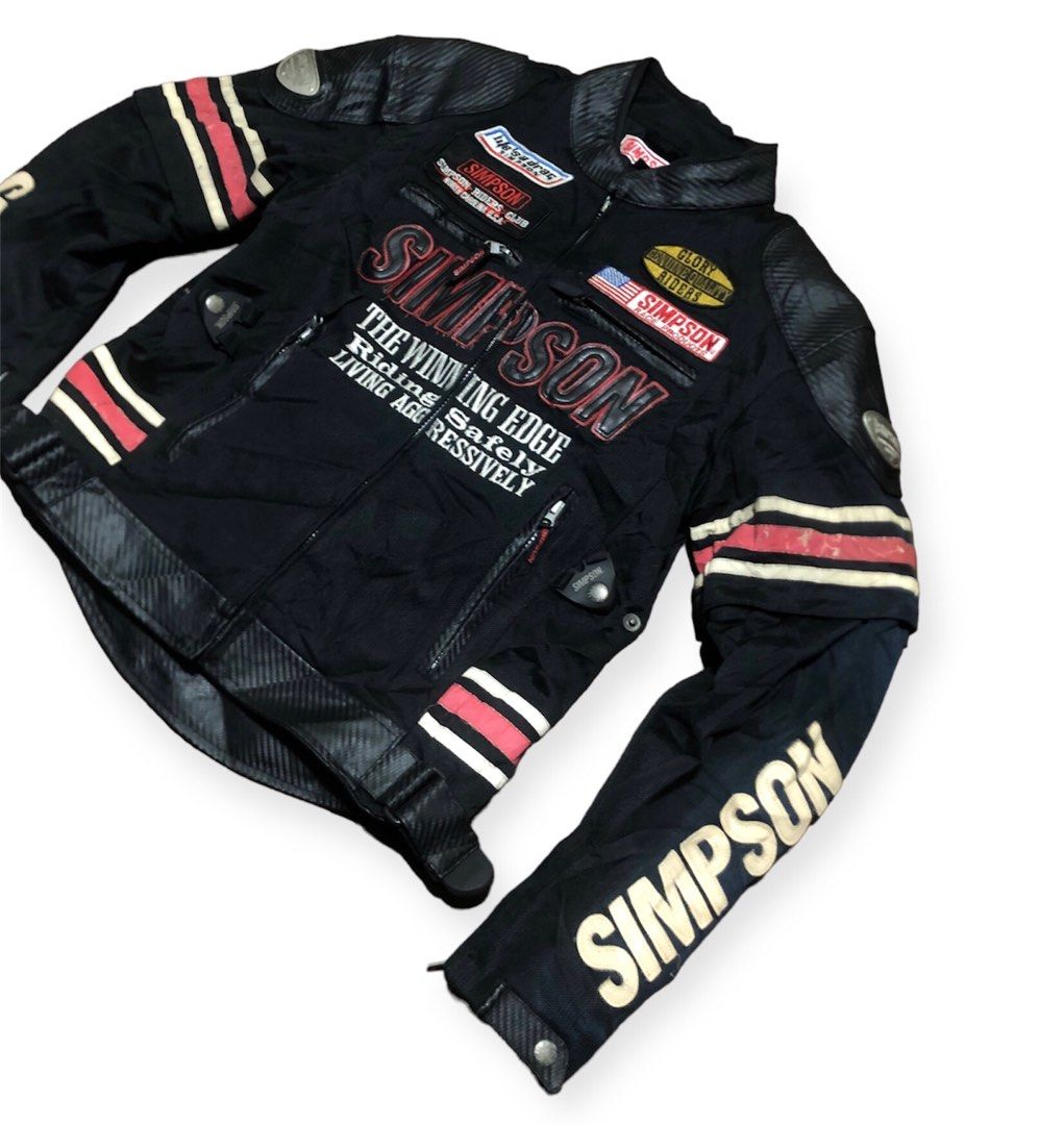 Rare Vintage Simpson Carbon Fiber Motorsports leather jacket, Men's ...