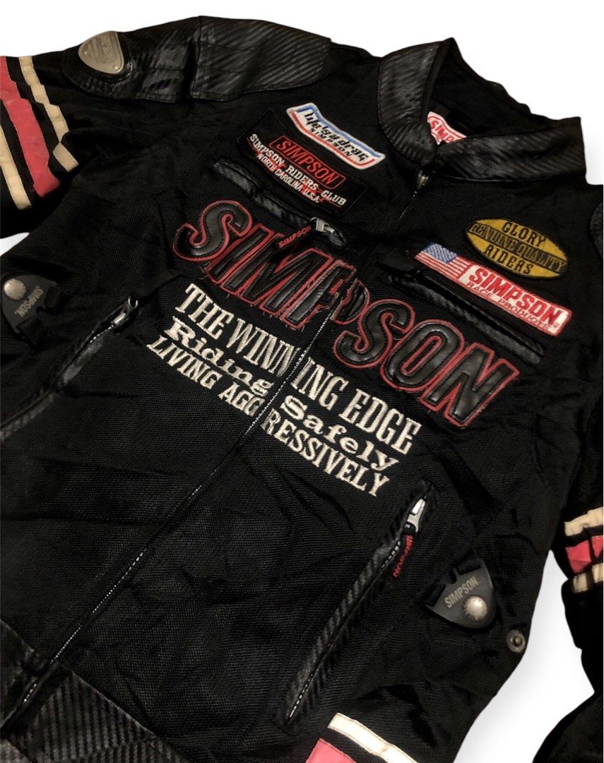 Rare Vintage Simpson Carbon Fiber Motorsports leather jacket, Men's ...