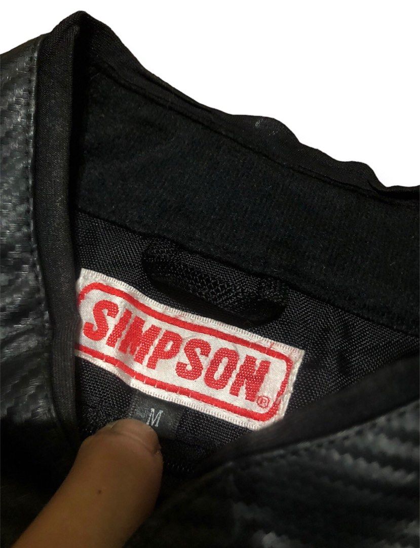 Rare Vintage Simpson Carbon Fiber Motorsports leather jacket, Men's ...