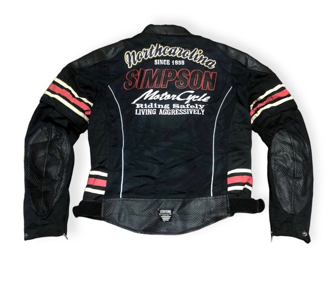 Rare Vintage Simpson Carbon Fiber Motorsports leather jacket, Men's ...