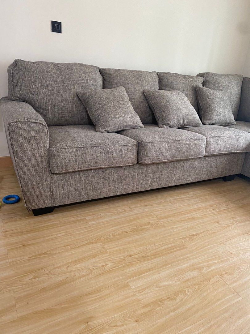 Sofa Informa gray letter L, Perabotan Rumah di Carousell