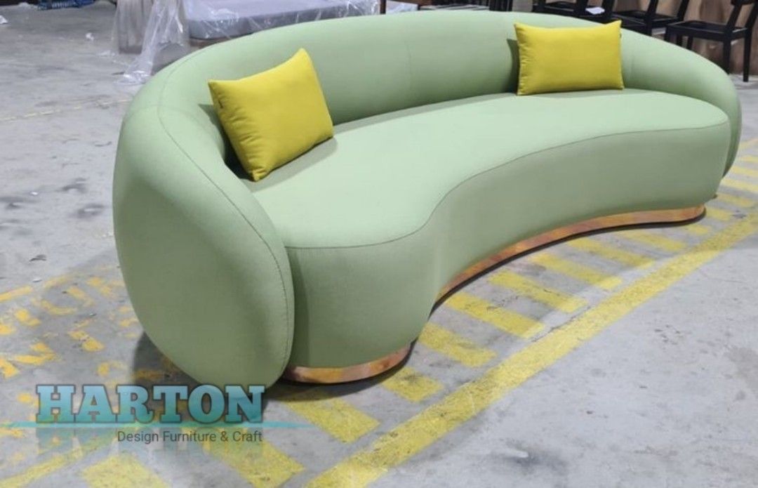 Sofa kacang sofa lengkung sofa curved sofa boba sofa labu, Perabotan ...