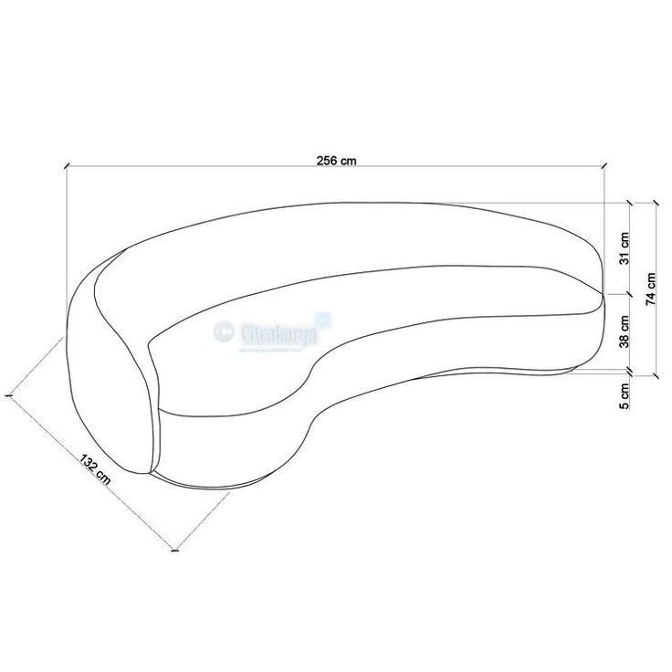 Sofa kacang sofa lengkung sofa curved sofa boba sofa labu, Perabotan ...