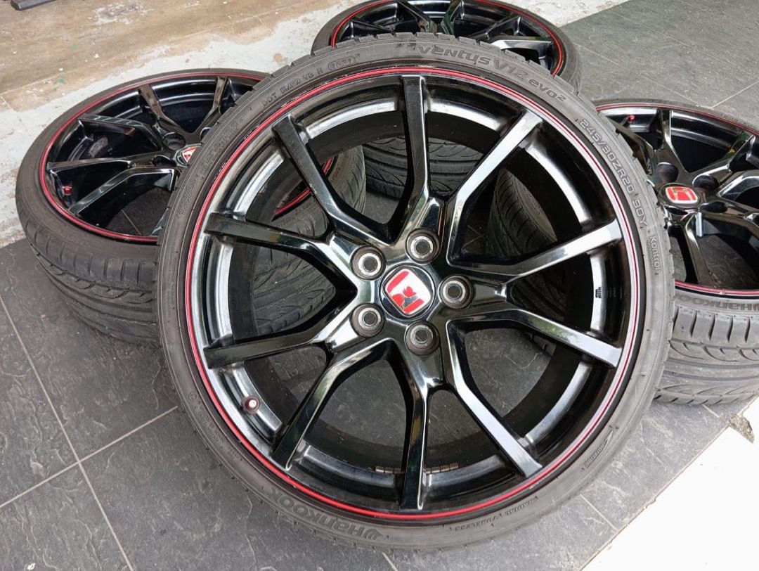 SPORT Rim HONDA ORI JAPAN 20" TYRE HANKOOK 75% CIVIC TYPE-R FK8 FL5 FK2 ...