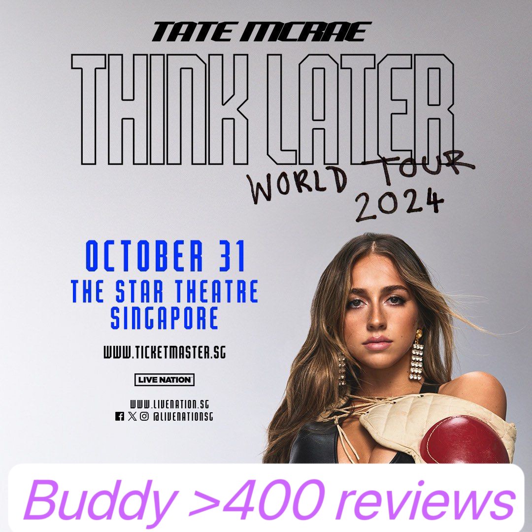 Tate McRae: THINK LATER TOUR in Singapore @ The Star Theatre | 31 Oct ...