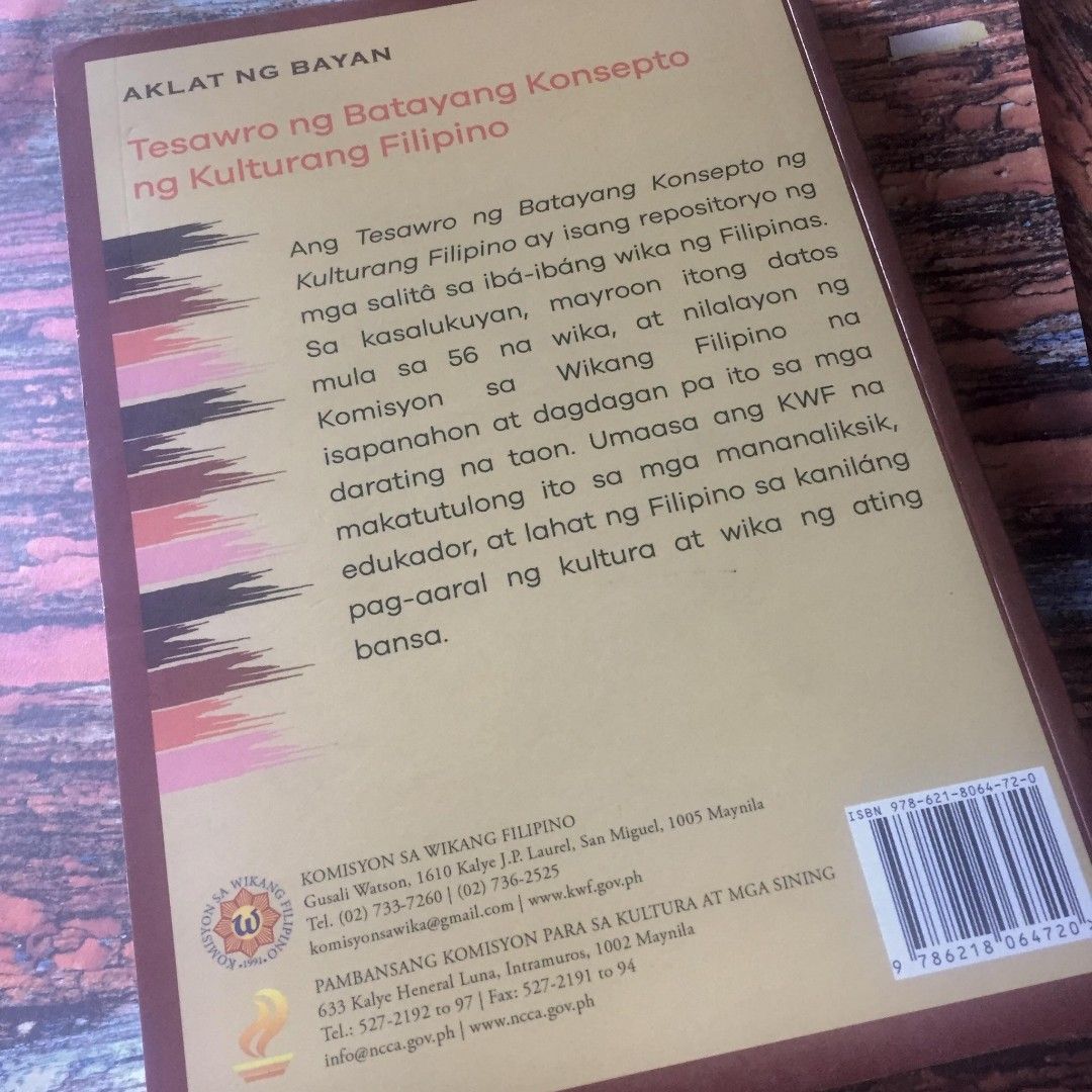 Tesawro Ng Batayang Konsepto Ng Kulturang Filipino, Hobbies & Toys ...
