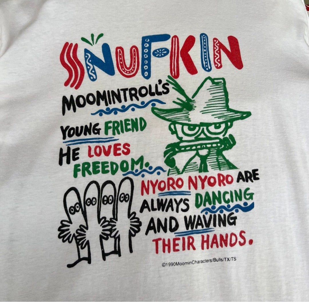 Vintage 90s 0077DDI MOOMIN Snufkin Moomin Character, Women's Fashion, Tops, Other Tops on Carousell