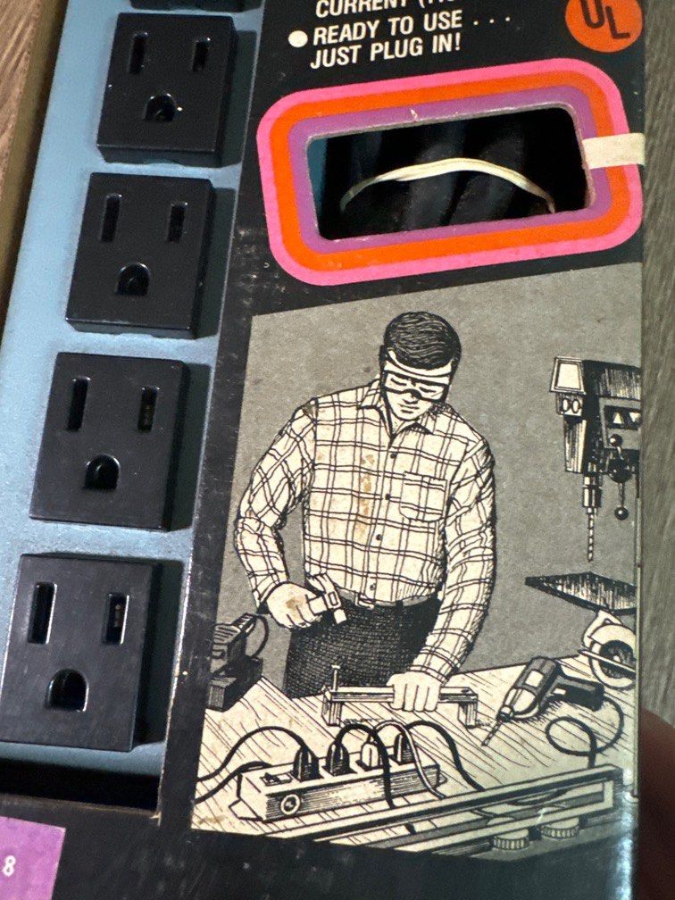 VINTAGE SGL WABER Power Master Multiple Outlet Strip Made in USA Heavy ...