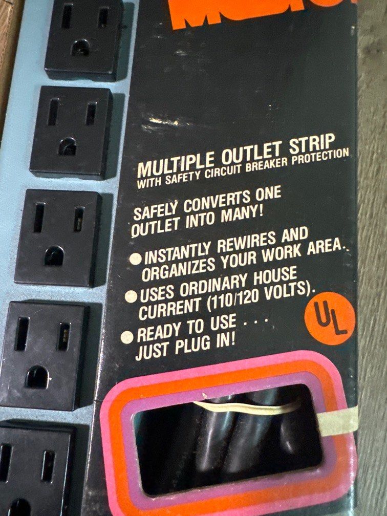 VINTAGE SGL WABER Power Master Multiple Outlet Strip Made in USA Heavy ...