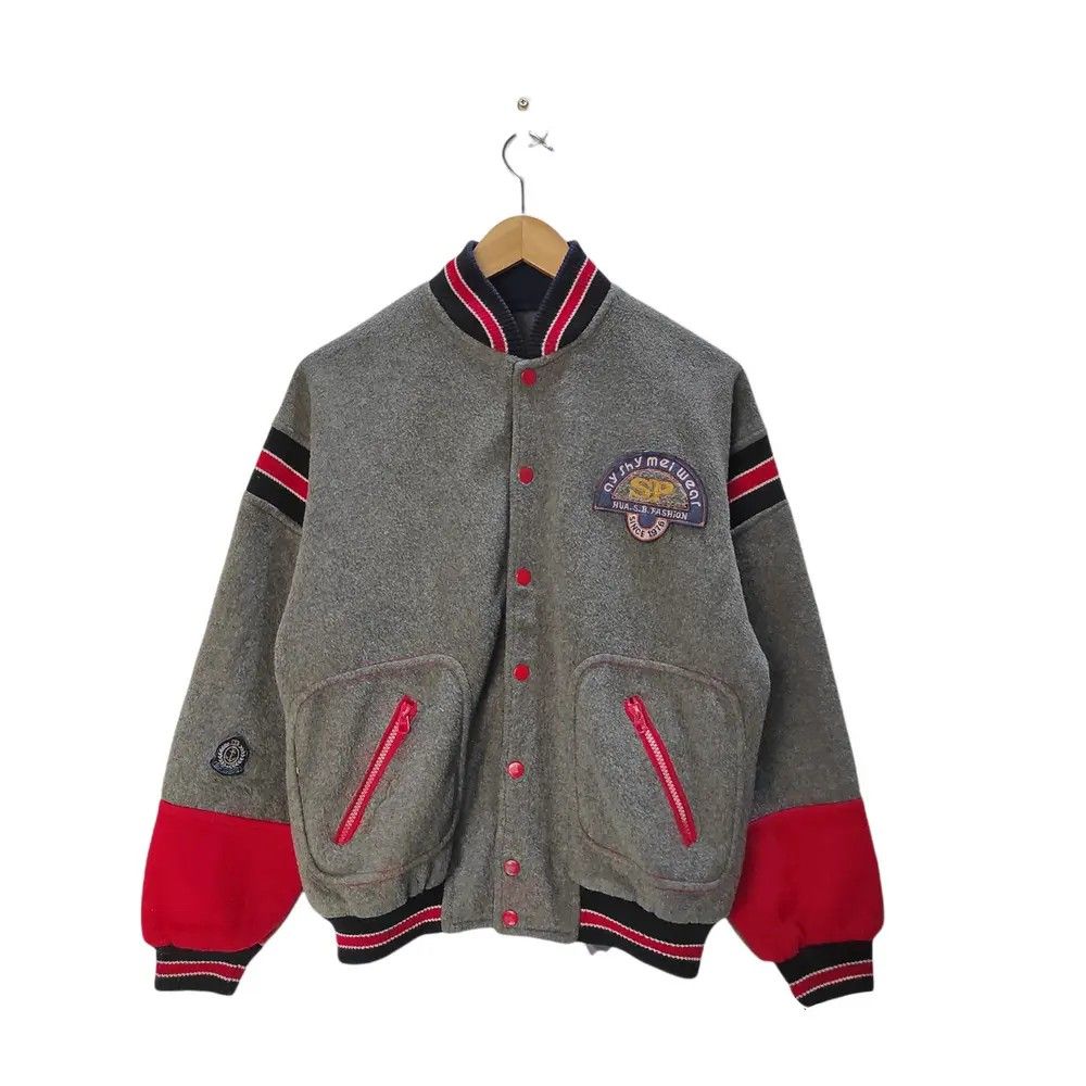 Vintage Varsity Jacket Ay Shy Mei Wear Supermarket Star 1989, Fesyen ...