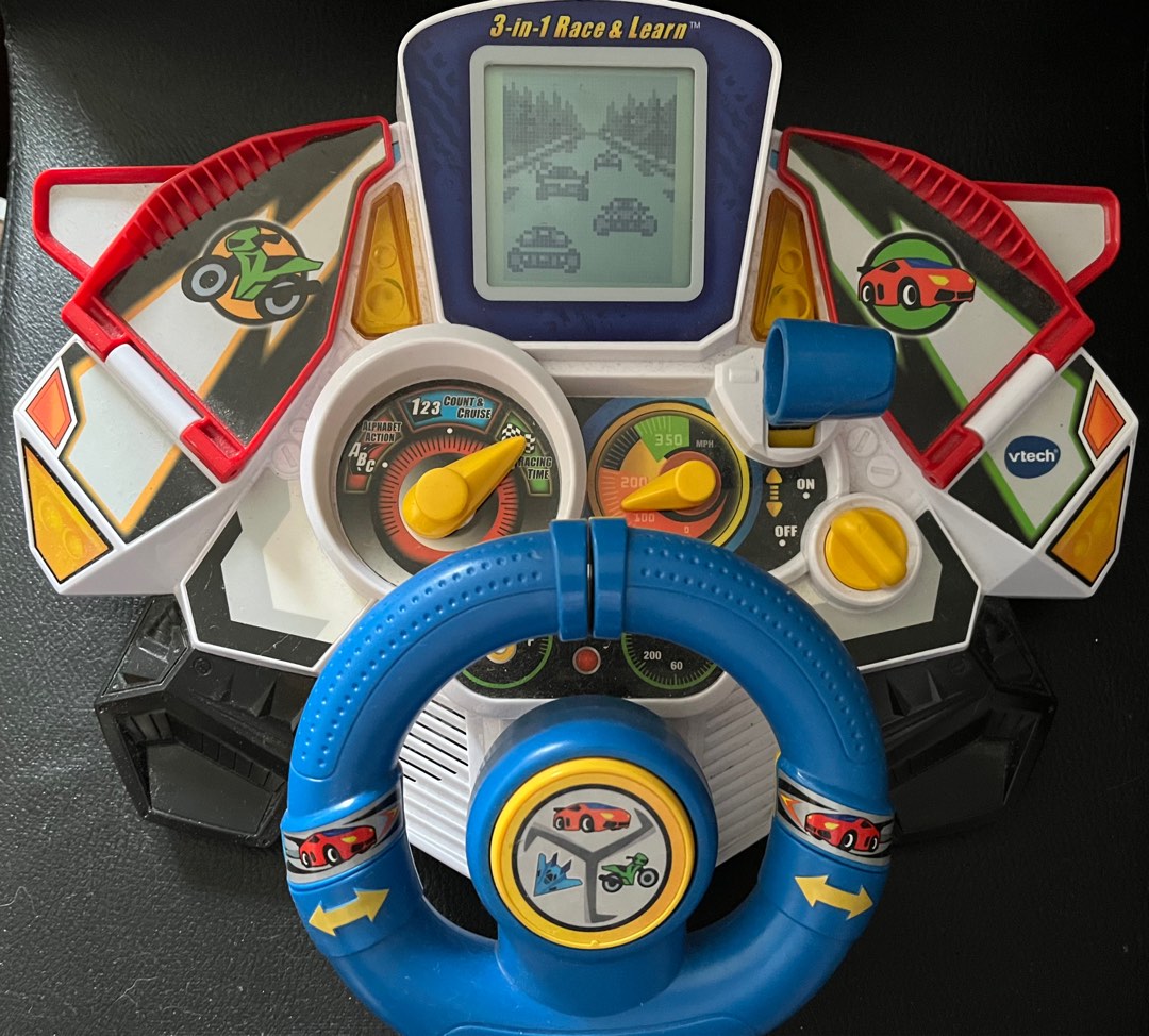 Vtech 賽車/電單車/飛機 3合1 學習遊戲機, 興趣及遊戲, 玩具 & 遊戲類 - Carousell