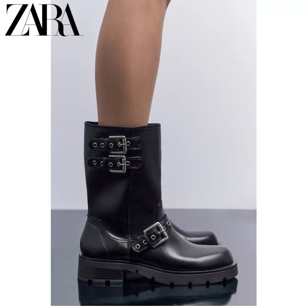 Zara Black Boot, Women's Fashion, Footwear, Boots on Carousell
