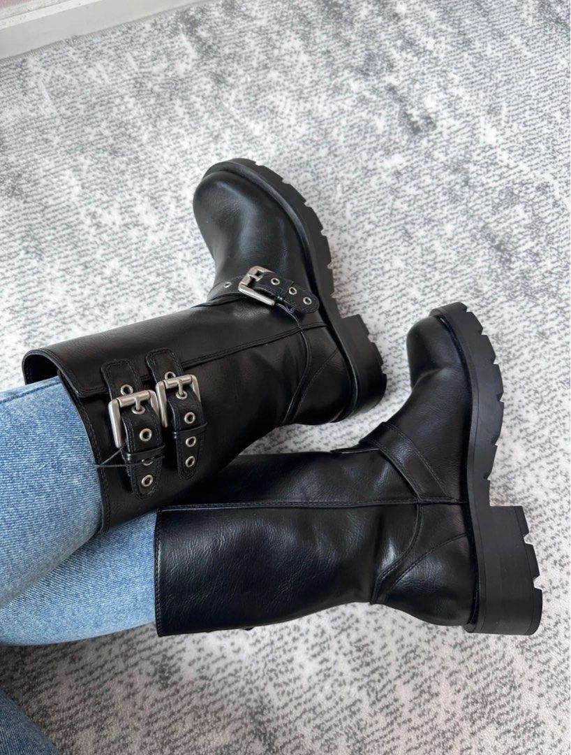 Zara Black Boot, Women's Fashion, Footwear, Boots on Carousell