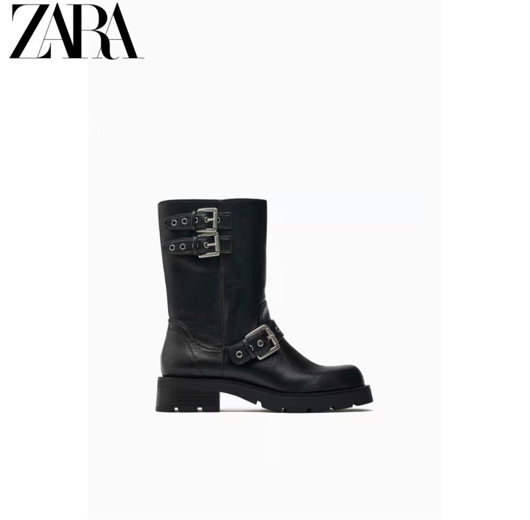 Zara Black Boot, Women's Fashion, Footwear, Boots on Carousell