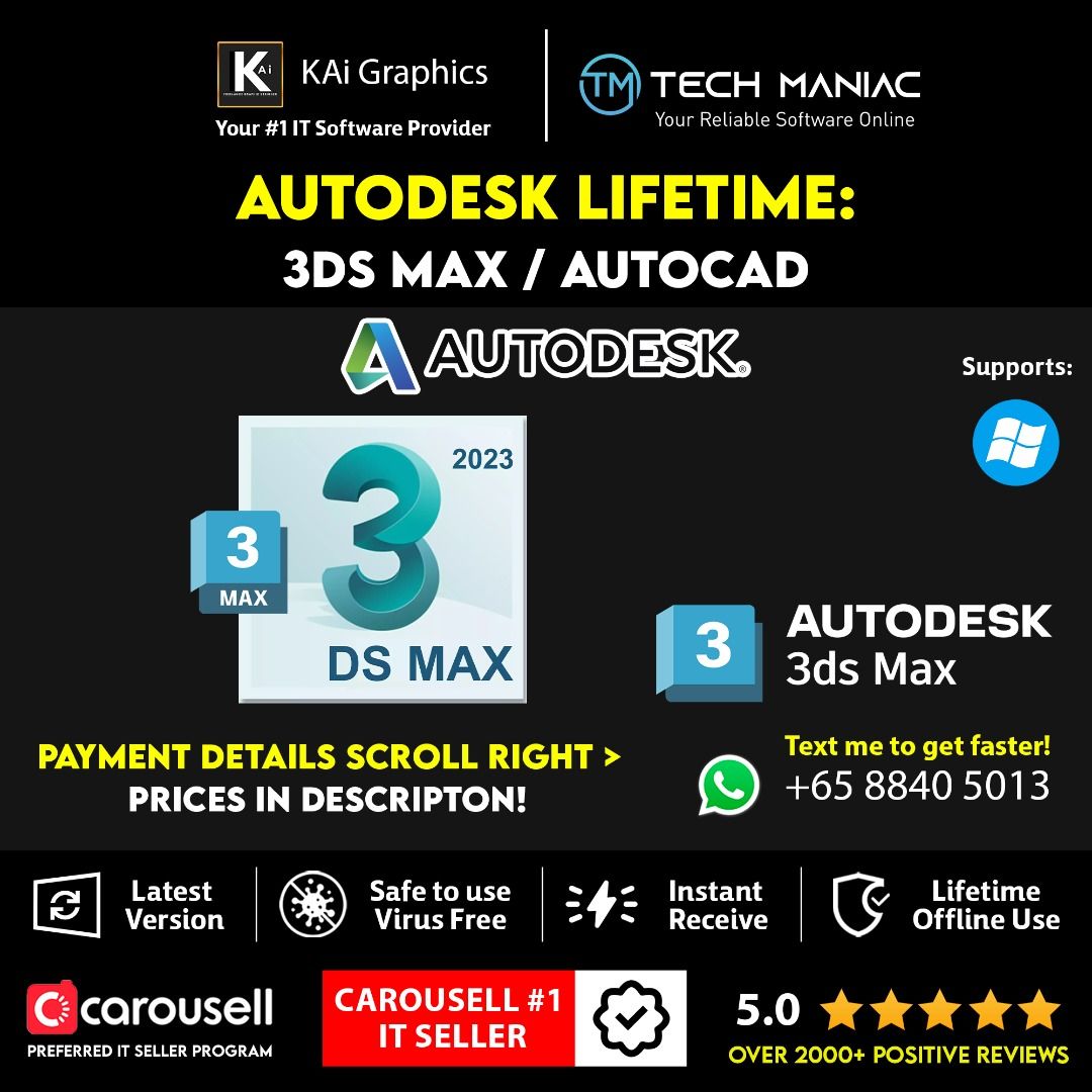 ⭐ AutoDesk: 3DS MAX 2025 / AutoCad 2025 Genuine Software [1 - 3 Years ...