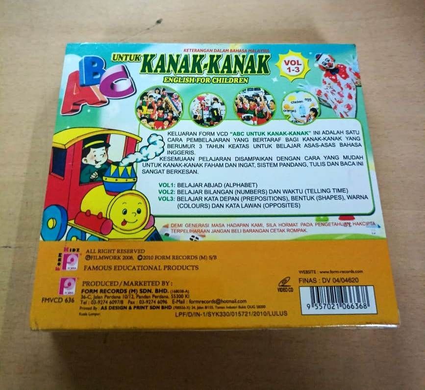 ABC Untuk Kanak-Kanak English For Children Vol.1-3 VCD Keterangan Dalam ...