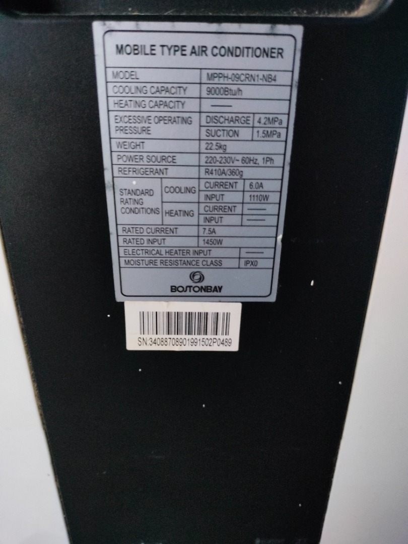 BostonBay Aircon 1HP, TV & Home Appliances, Air Conditioning and ...