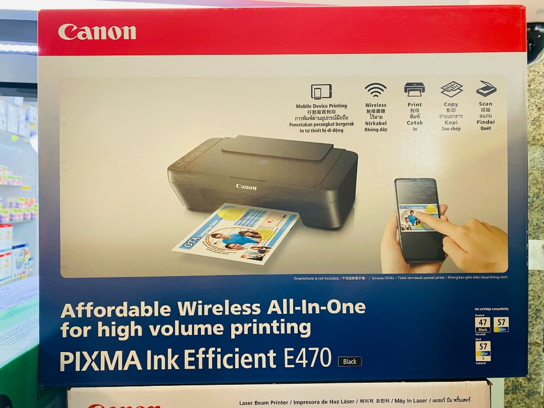 Canon PIXMA E470多合一彩色墨水打印機 #全新#香港原廠行貨#, 電腦＆科技, 打印機及影印機 - Carousell