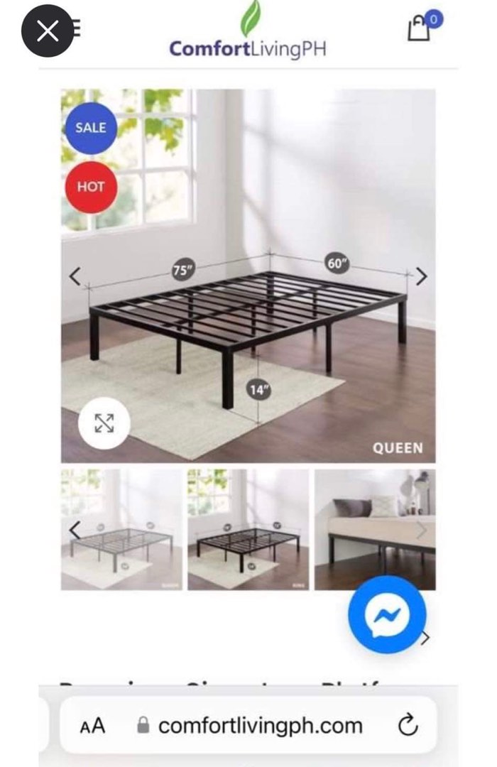 Comfort Living Queen Steel Bed Frame, Furniture & Home Living ...