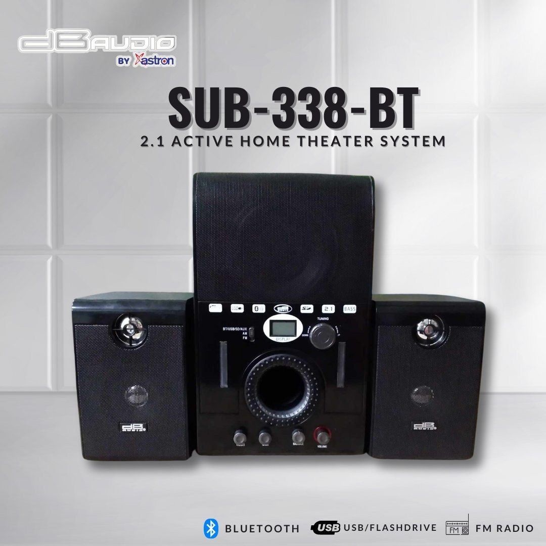 DBaudio SUB-338-BT 2.1 Active Home Theater Sound System Super Bass with ...