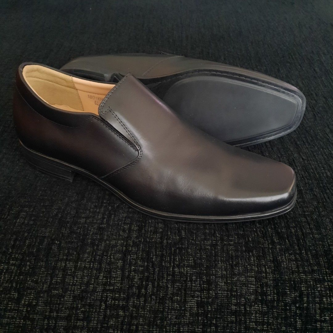 DYLL Hush Puppies Men's Black Leather Shoes, Men's Fashion, Footwear ...