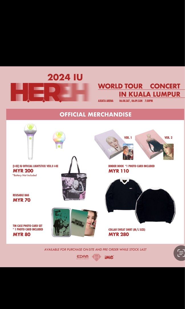 HTB IU WORLD TOUR CONCERT MERCHANDISE, Hobbies & Toys, Memorabilia ...