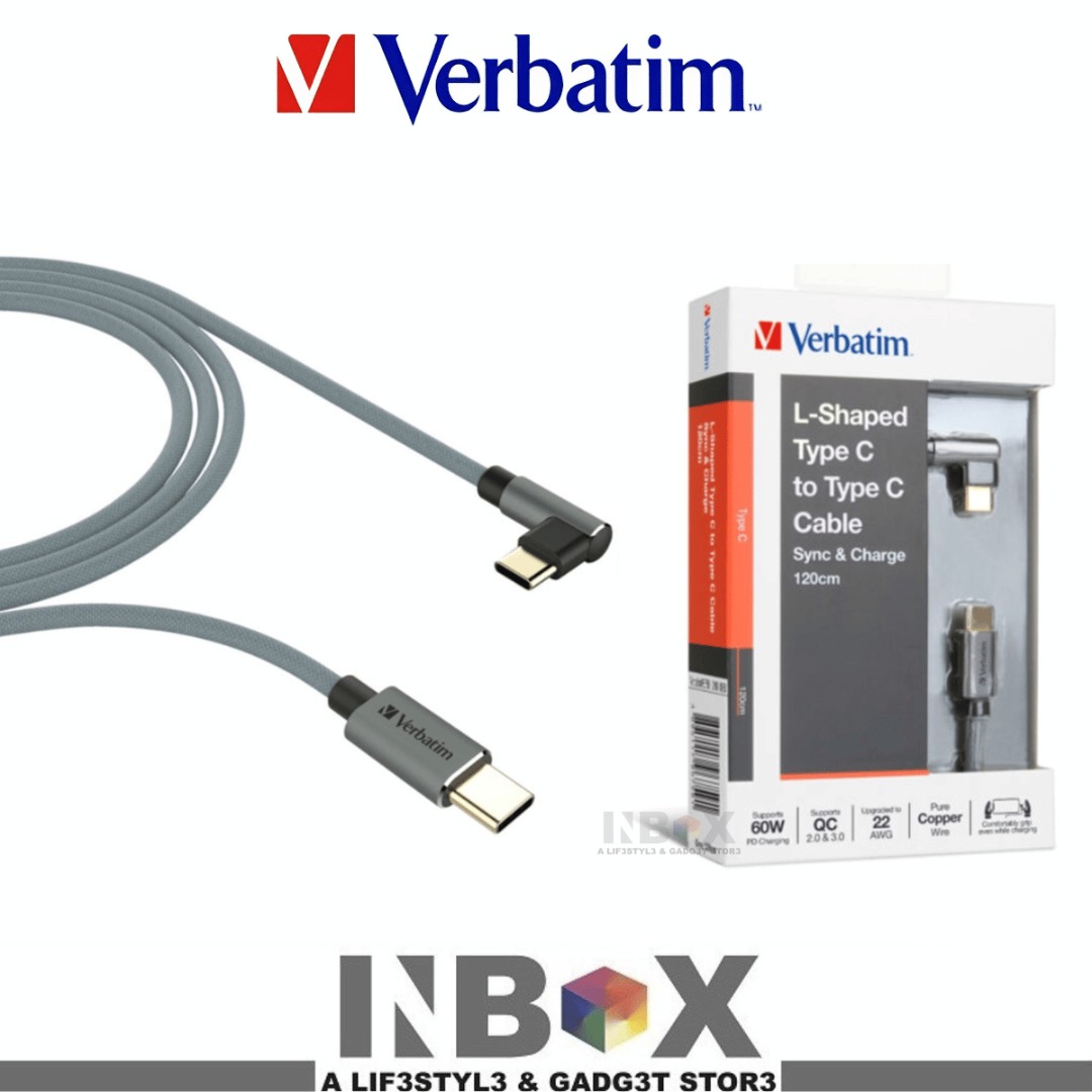 IN-BOX Verbatim 4335 L-Shaped Type C to C 120cm cable, Mobile Phones ...