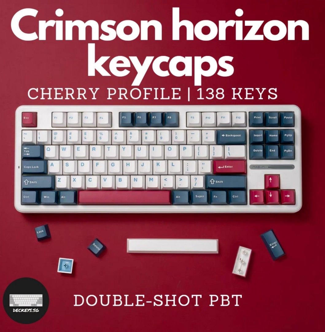 [INSTOCK] Crimson Horizon keycap set for custom mechanical keyboard ...