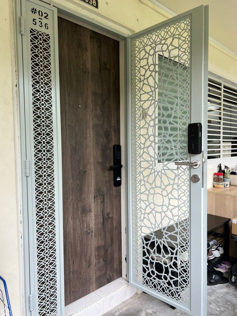 Laser cut gate/ main door / Digital Lock/ Doorbell camera / Bedroom ...