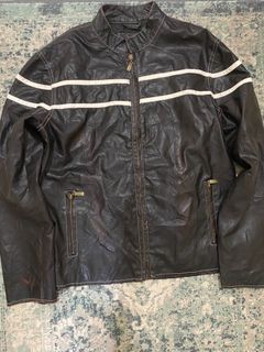 VINTAGE 80s 90s CATERPILLAR LEATHER JACKET, Men's Fashion, Coats, Jackets and Outerwear on Carousell