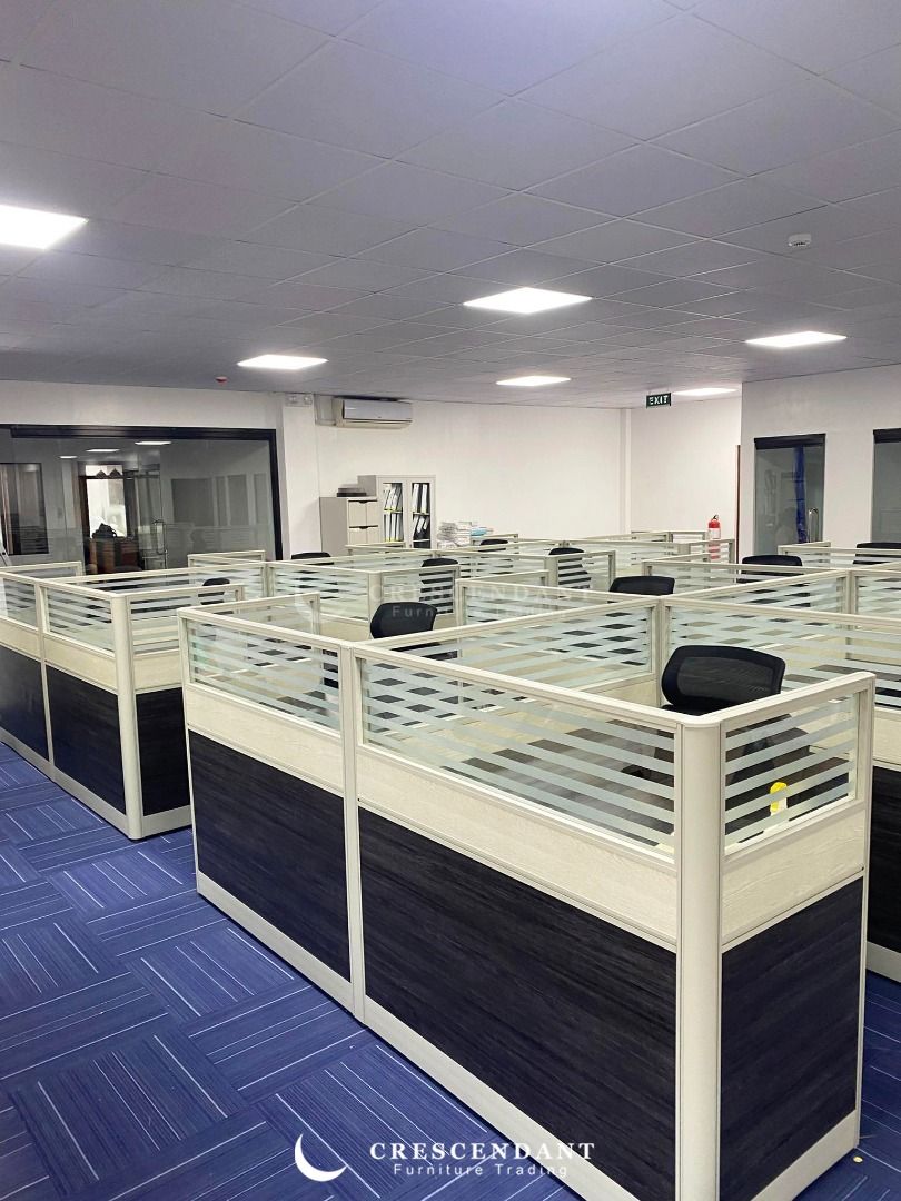 L-SHAPED LAMINATED OFFICE PARTITION WITH GLASS CUSTOMIZED, Furniture ...