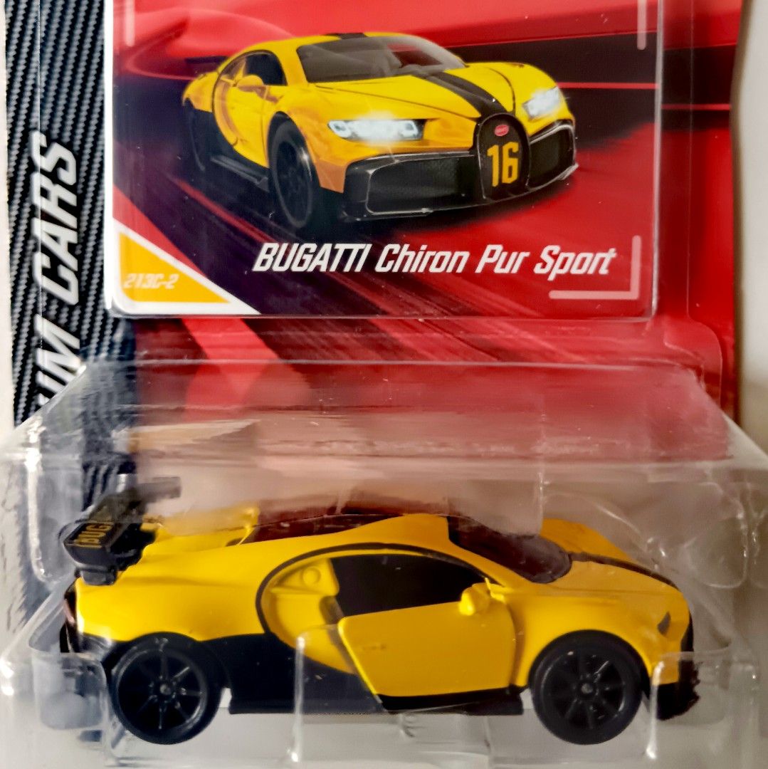 MAJORETTE PREMIUM CARS Bugatti Chiron Pur Sport Yellow Diecast 1:64 ...
