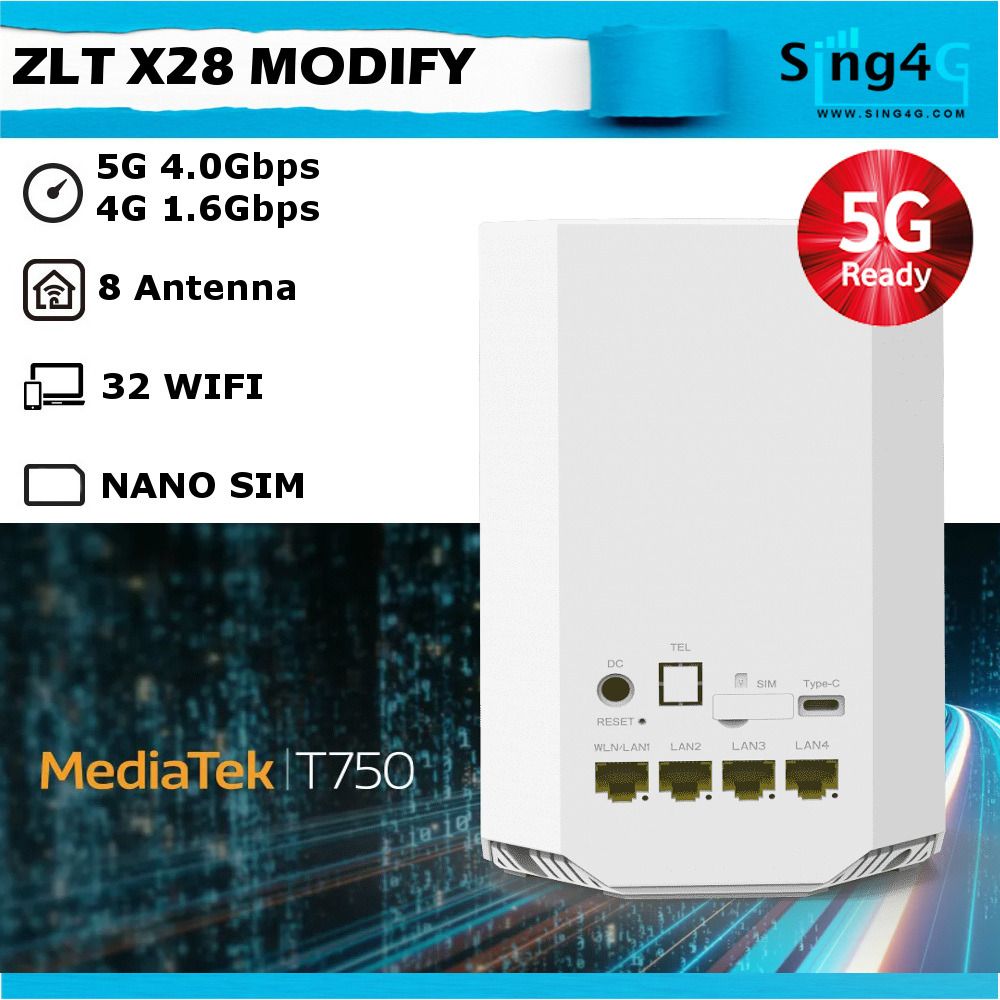(MODIFIED ) 5G CPE ZLT X28 WIFI 6 (4Gbps 4LAN) 5G HIGH SPEED ROUTER MTK T750 Yeacomm, Computers ...