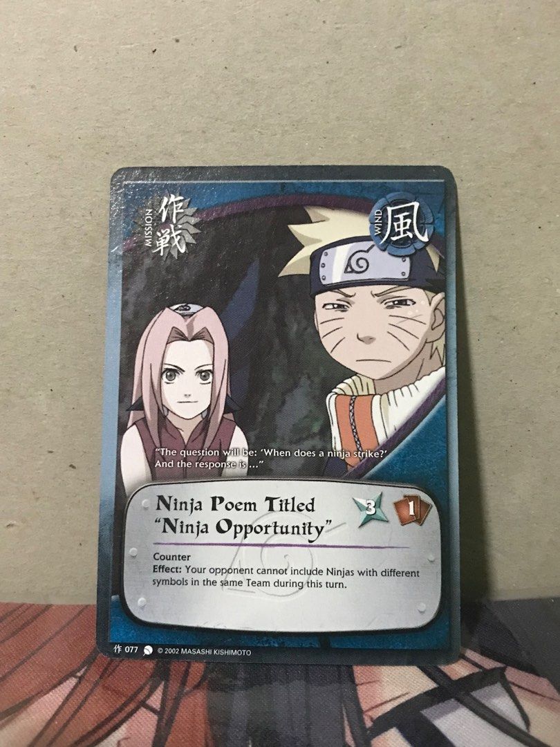 Naruto card ( Ninja poem ), Hobbies & Toys, Toys & Games on Carousell