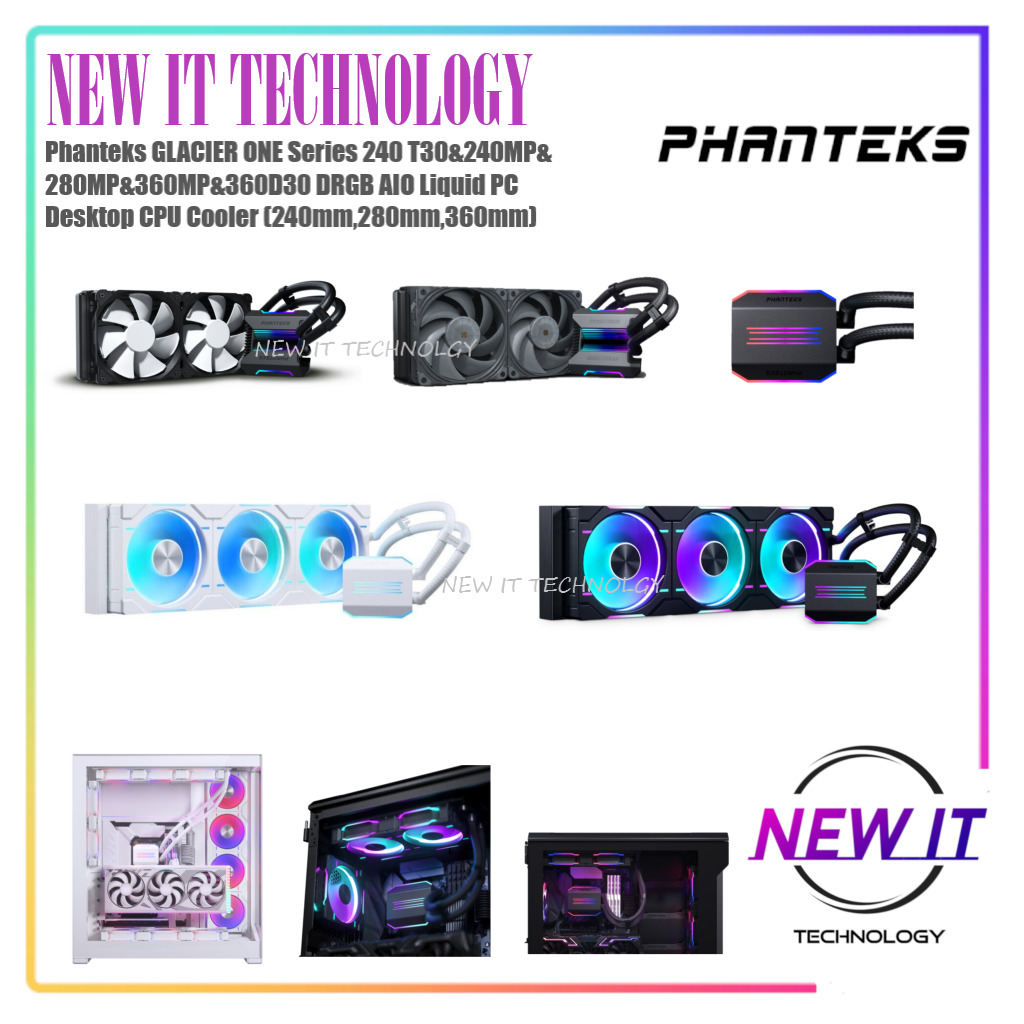 Phanteks GLACIER ONE Series 240 T30&240MP&280MP&360MP&360D30 DRGB AIO Liquid PC Desktop CPU ...