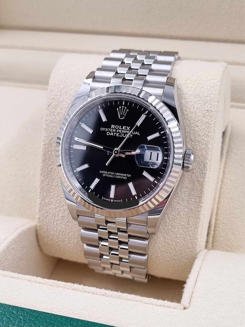 ROLEX Brand new 2024 Datejust Whitegold fluted dial Black face Super ...