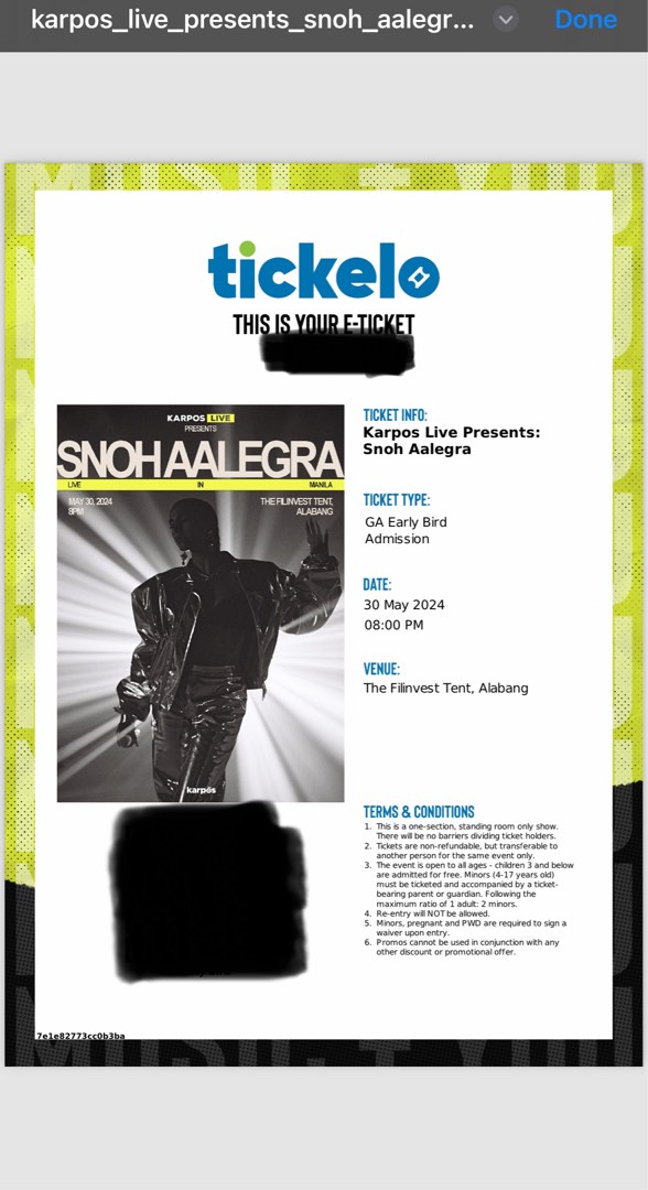 Snoh Aalegra Live in Manila concert ticket, Tickets & Vouchers, Event ...